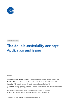 Item - The double-materiality conceptApplication and issues - Swinburne ...