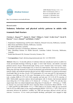 Sedentary behaviour and physical activity patterns in adults with traumatic limb fracture