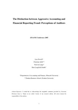 Item - The distinction between aggressive accounting and financial ...