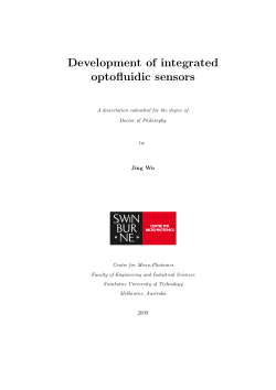 Item - Development of integrated optofluidic sensors - Swinburne - Figshare