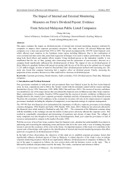 The impact of internal and external monitoring measures on firm's ...