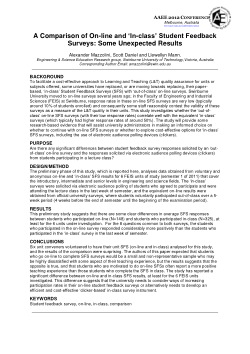 A comparison of on-line and 'in-class' student feedback surveys: some ...