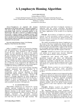 Item - A lymphocyte homing algorithm - Swinburne - Figshare
