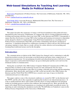 Web-based simulations as teaching and learning media in political science
