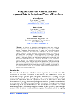 Using QuickTime in a virtual experiment to present data for analysis ...