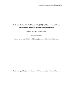 Understanding the risk, need, and responsivity (RNR) model and crime ...