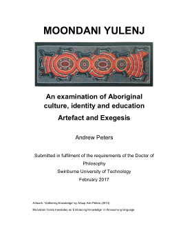 Item - Moondani Yulenj: an examination of Aboriginal culture, identity ...