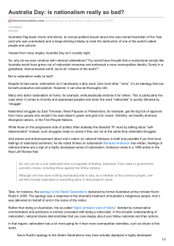 Australia Day: is nationalism really so bad?