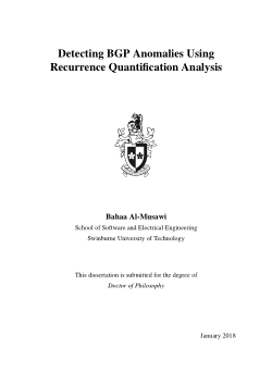 Detecting BGP anomalies using recurrence quantification analysis