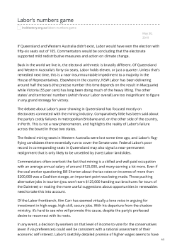 Labor's numbers game