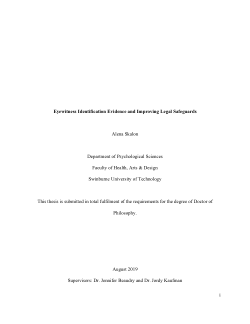 Eyewitness Identification Evidence and Improving Legal Safeguards