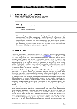 Enhanced captioning - Speaker identification: text vs. images