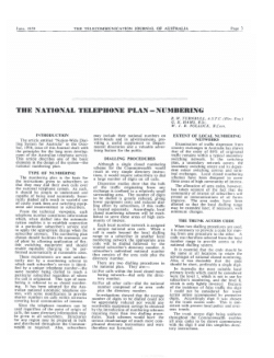 Item - The national telephone plan - numbering [1959] - Swinburne ...