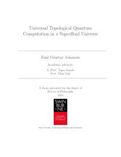 Universal Topological Quantum Computation in a Superfluid Universe