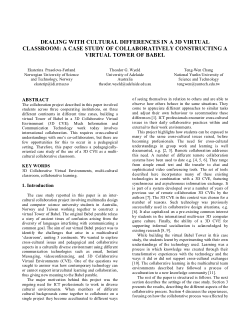 Dealing with cultural differences in a 3D virtual classroom: a case study of constructing a ...