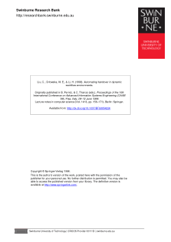 Item - Automating handover in dynamic workflow environments - Swinburne ...
