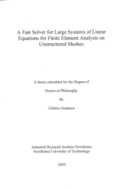 A fast solver for large systems of linear equations for finite element analysis on unstructured ...
