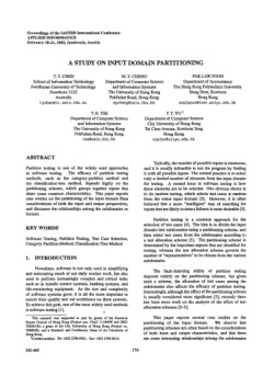 A study on input domain partitioning