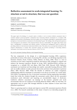 Reflective assessment in work-integrated learning: to structure or not ...