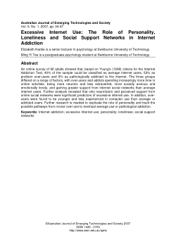 Excessive internet use: the role of personality, loneliness and social ...