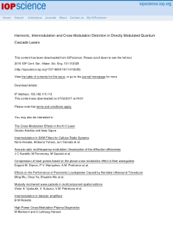 Harmonic, intermodulation and cross-modulation distortion in directly ...