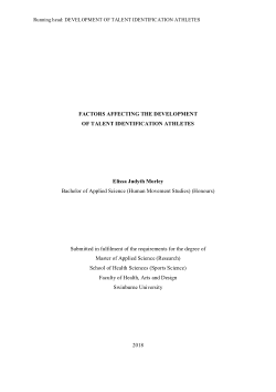 Factors affecting the development of talent identification athletes