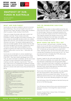 Item - Snapshot of sub-funds in Australia (Factsheet) - Swinburne ...