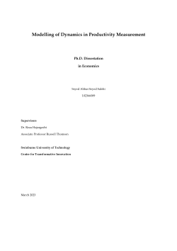 Item - Modelling of Dynamics in Productivity Measurement - Swinburne ...