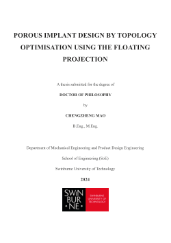 Item - Porous implant design by topology optimisation using the ...