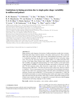 Limitations in timing precision due to single-pulse shape variability ...