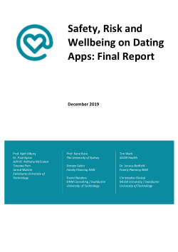 Item - Safety, Risk and Wellbeing on Dating Apps: Final Report ...