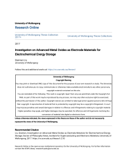 Investigation on Advanced Metal Oxides as Electrode Materials for ...