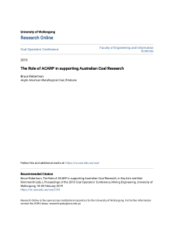 The Role of ACARP in supporting Australian Coal Research