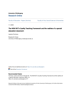 Item - The NSW DET's Quality Teaching Framework and the realities of a ...