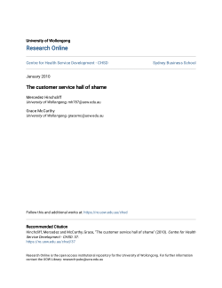 Item - The customer service hall of shame - University of Wollongong ...