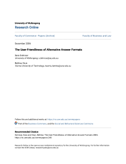 The User-Friendliness of Alternative Answer Formats