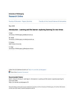 Item - Introduction - Learning and the learner: exploring learning for ...