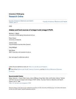 Intakes and food sources of omega-6 and omega-3 PUFA