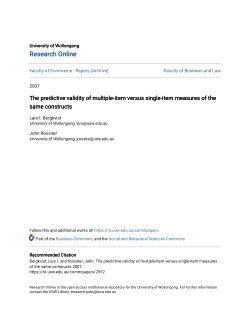 The predictive validity of multiple-item versus single-item measures of ...