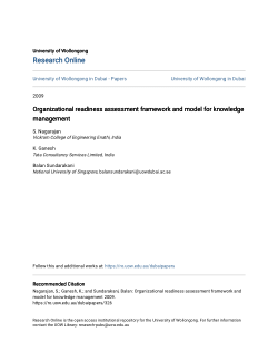 Organizational readiness assessment framework and model for knowledge ...