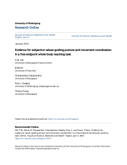 Evidence for subjective values guiding posture and movement ...