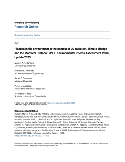 Item - Plastics in the environment in the context of UV radiation, climate change and the ...