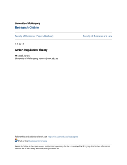 Item - Action Regulation Theory - University of Wollongong - Figshare