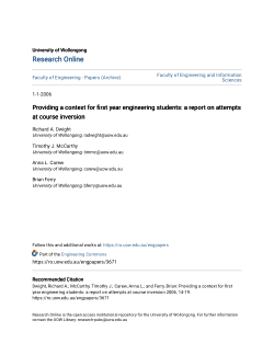 Providing a context for first year engineering students: a report on ...