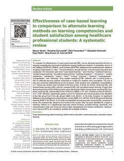 Effectiveness of case-based learning in comparison to alternate ...