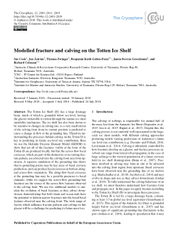 Item - Modelled fracture and calving on the Totten Ice Shelf ...