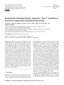Basal friction of Fleming Glacier, Antarctica - Part 1: sensitivity of ...