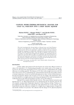 Coupled hydro-thermal-mechanical analysis for cold CO2 injection into a ...