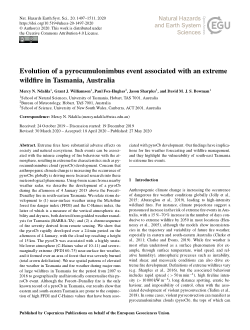 Evolution of a pyrocumulonimbus event associated with an extreme ...