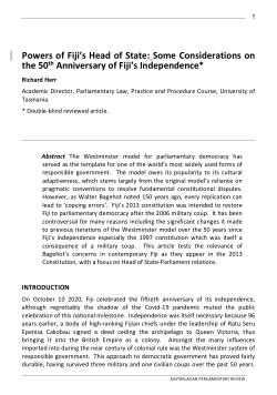 Powers of Fiji’s Head of State: some considerations on the 50th ...
